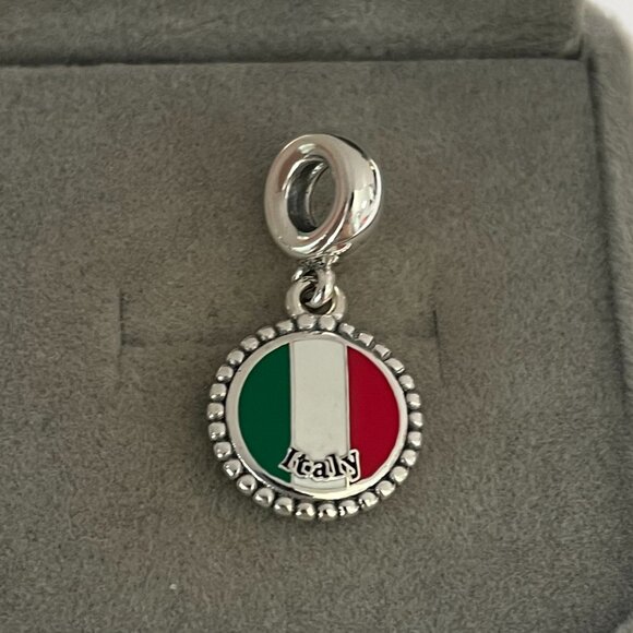 Pandora | Jewelry | Pandora Italy Flag Exclusive Dangle Charm Pendant ...